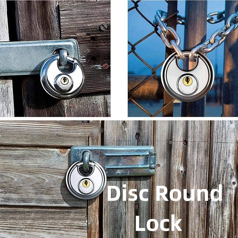 Disc Round Lock Original Padlock Stainless Steel Locks Anti-Theft ...