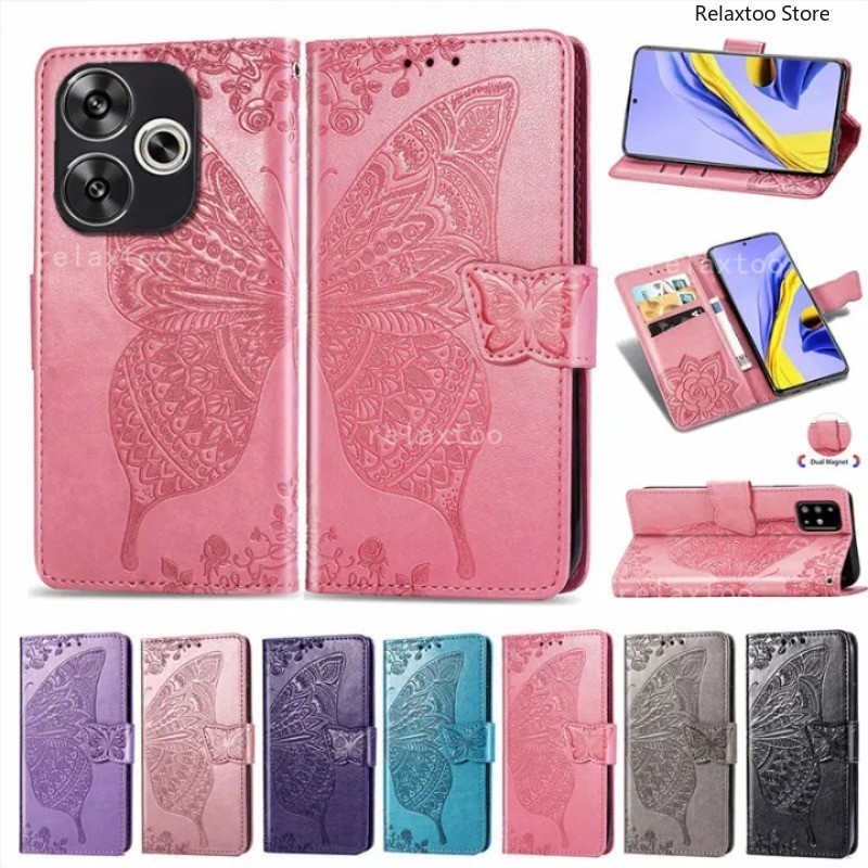 Pocof6 2024 Luxury Flip Leather Casing For Xiaomi Poco F6 Pro Pocophone