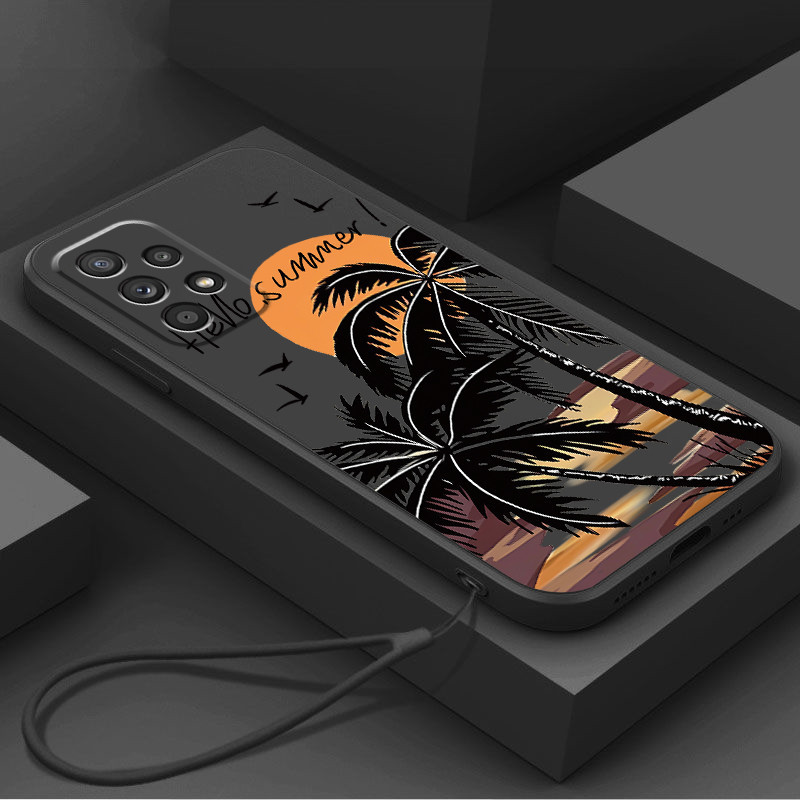 Casing Samsung A52 5G 4G A52S 5G Phone Case with lanyard aesthetic Silicone TPU Soft Shell ...