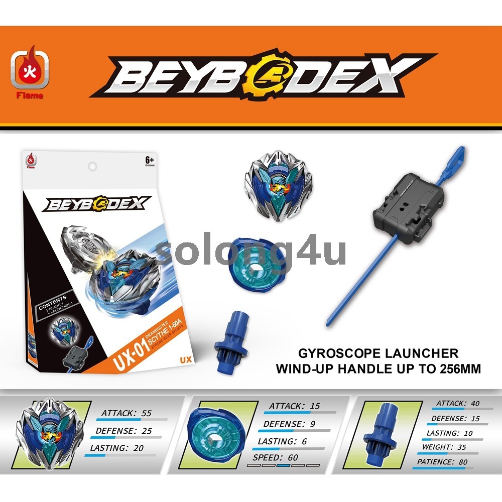 Flame Brand Beyblade-X Starter UX-01/02/03 Dran Buster Hells Hammer ...