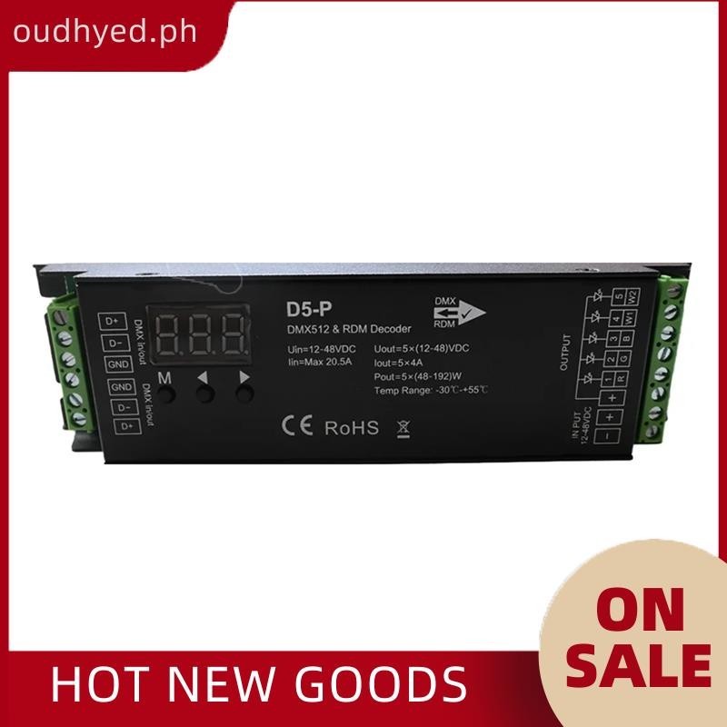 PHOU 5 Channel DMX Decoder with RDM Digital Display DMX512 Dimmer Driver PWM RGBCCT LED ...