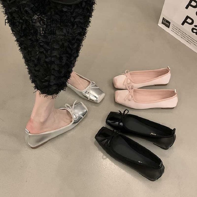 Ladies Flat Shoes Women Slip-on Pumps2024New Low-Cut Pumps Mary Jane ...