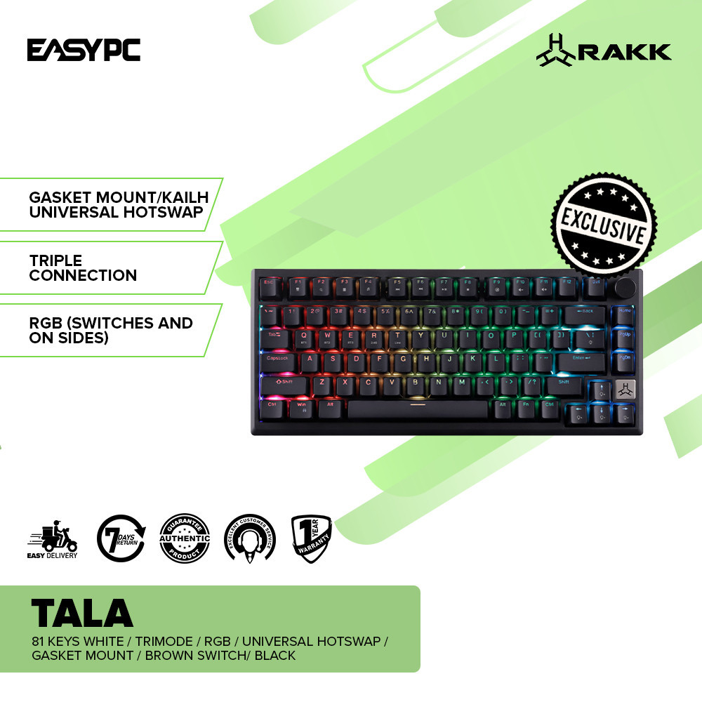 EasyPC| RAKK TALA 81 Keys Trimode wireless mechanical Keyboard| RGB ...