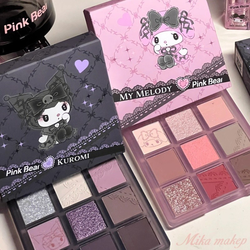 PINK BEAR Eyeshadow Palette Kuromi Melody Co-Branded Nine Colors Seven ...