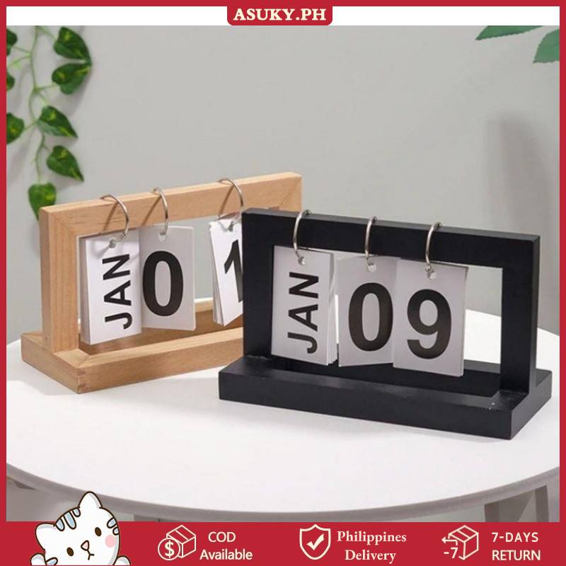 Nordic Style Calendar Natural Wooden Office Home Bedroom Decor Page ...