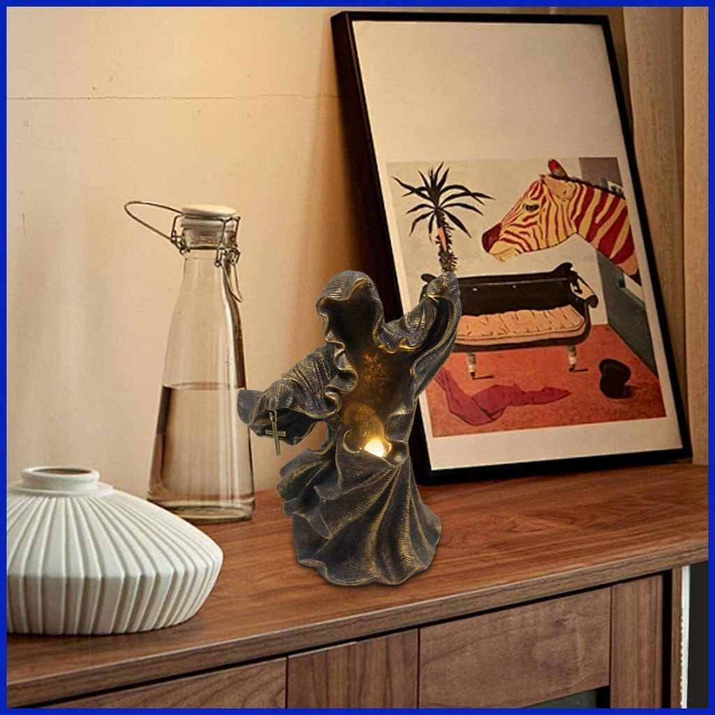 Grim Reaper Statue Mysterious Faceless Ghost Sculpture Light up with ...