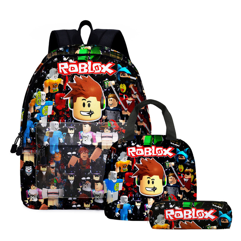 Roblox Backpack Mine craft Anime Cartoon Backpack Lunch Bag Pen Case ...
