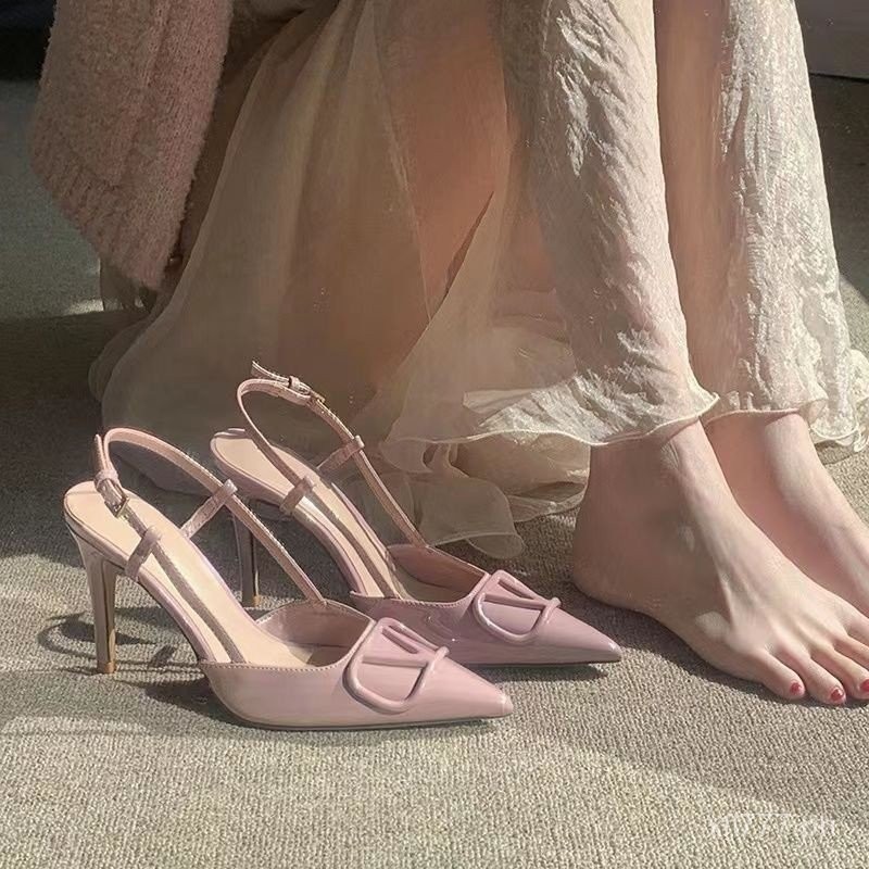 Nude High Heels Sweet Temperament Pointed Stiletto Sandals2024Summer ...
