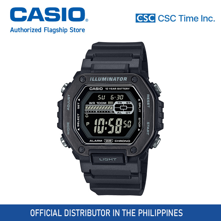 Casio (MWD-110HB-1BVDF) Black Resin Strap 100 Meter Digital Watch ...