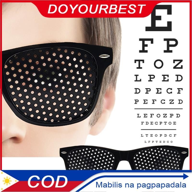 Black Unisex Vision Care Pin Eye Exercise Eyeglasses Pinhole Glasses