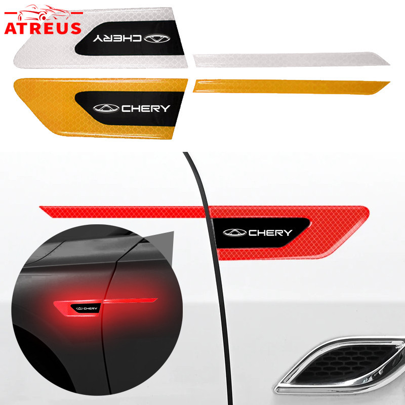 2Pcs Chery Car Fender Reflective Sticker Safety Warning Decorative ...