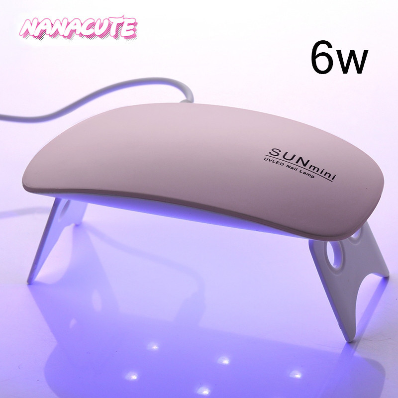 6WMini LED Nail Lamp UV Gel Nail Polish Dryer USB Cable Nail Gel Curing ...