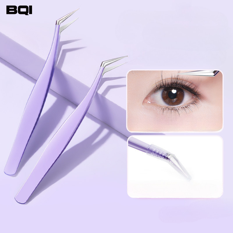 BQI False Eyelash Tweezers Gold Feather Clip High Precision ...