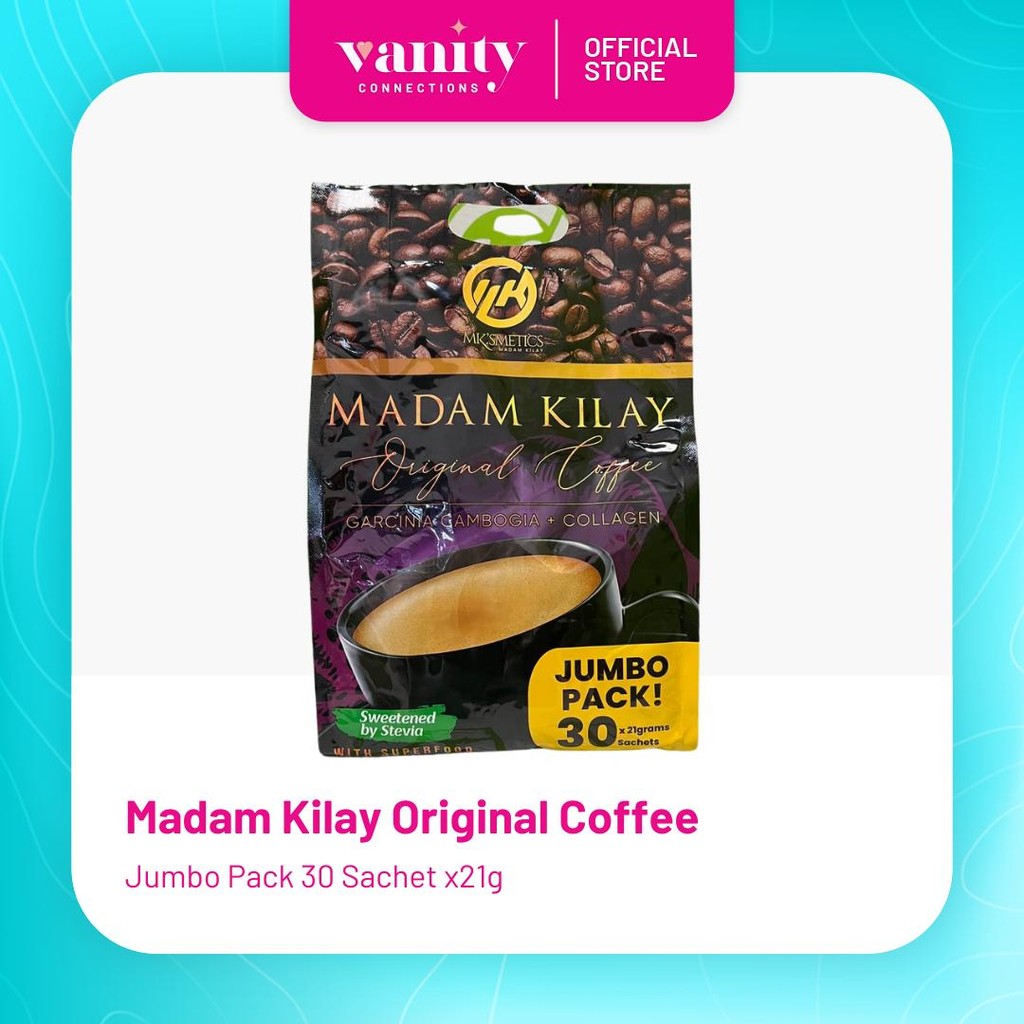 MADAM KILAY ORIGINAL COFFEE SWEETEND BY STEVIA JUMBO PACK 30sachets x ...