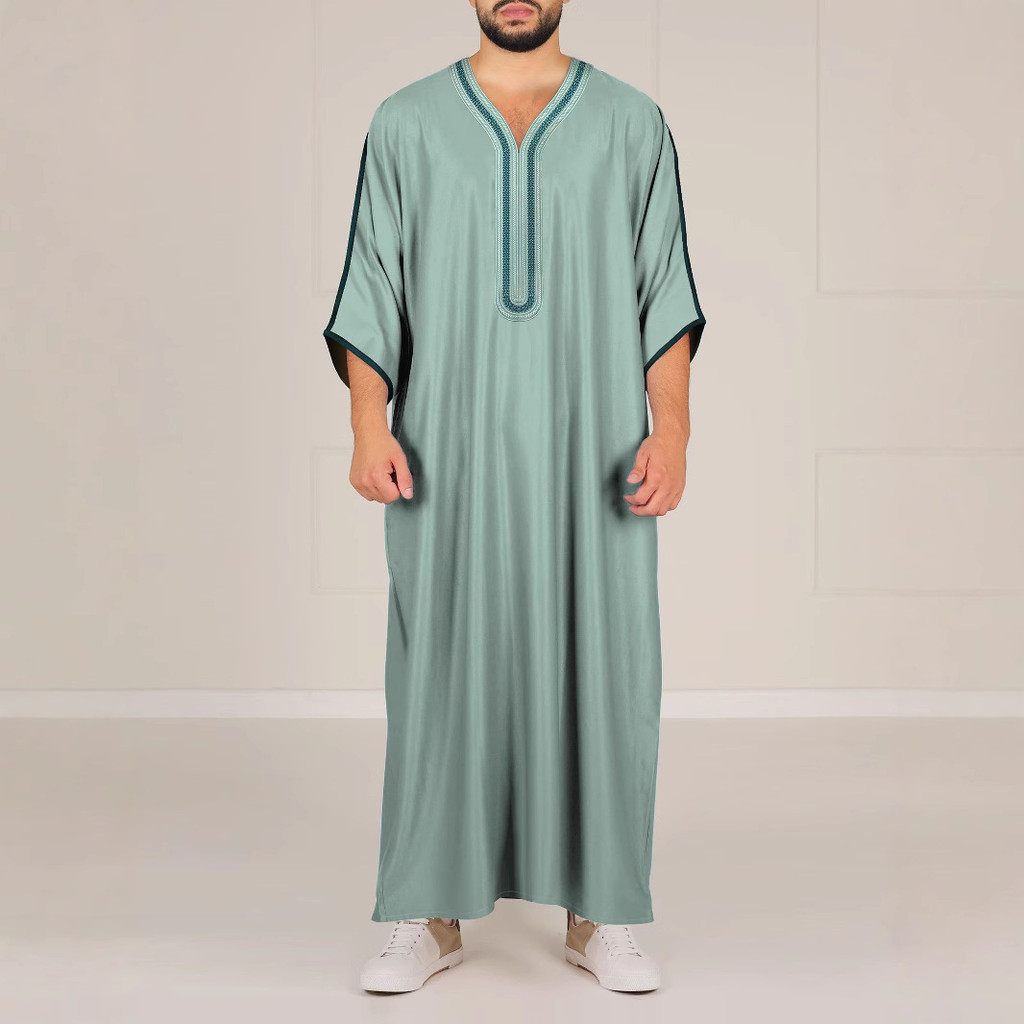 2025 New Jubah Prayer Robe Murah Oman Lelaki Plain Muslim Middle ...