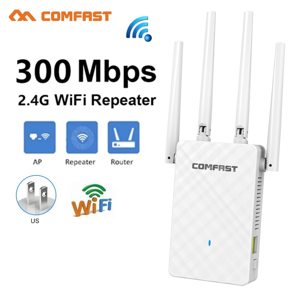COMFAST Wireless Wifi Repeater 300M 2.4G Network Wifi Extender Signal ...