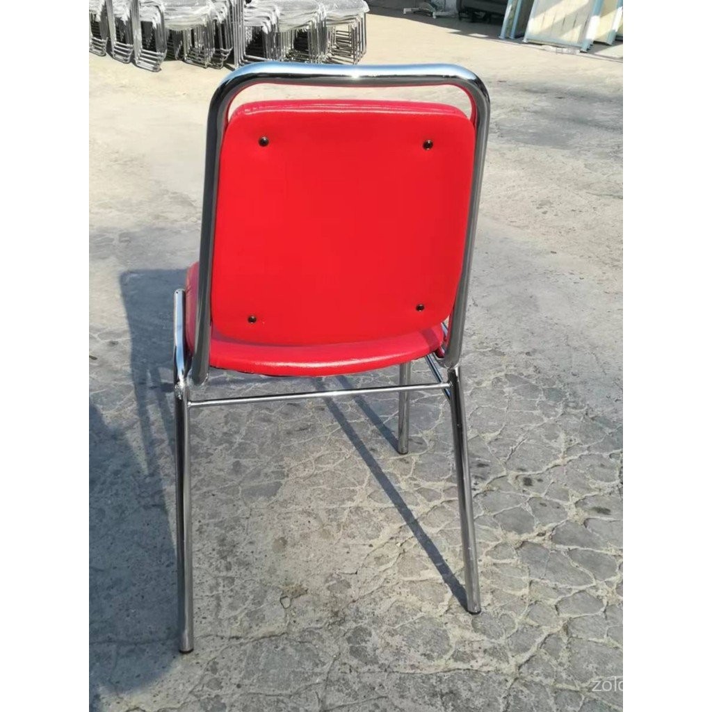 Office Chair for Dining Chain Red Four-Legged Simple Computer Chair ...