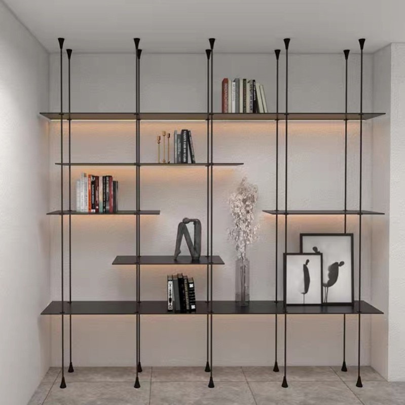 Aluminum Alloy Round Tube Hanging Rack Round Tube Bookshelf Suspended ...