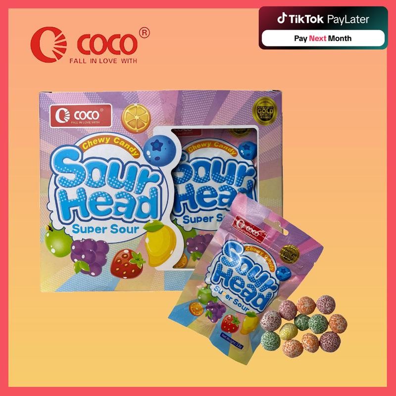 COCO Candy Sour Head Chewy Candy 30pcs Per Inner Box | Mix Flavour ...