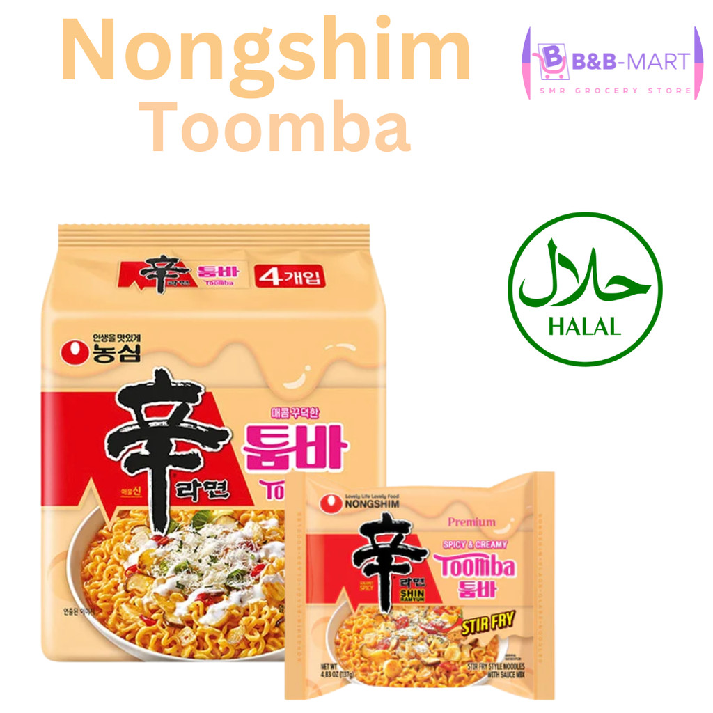 Toomba Nonshim Stir Fry Korean Instant Ramen Noodles 4 Pieces Creamy ...