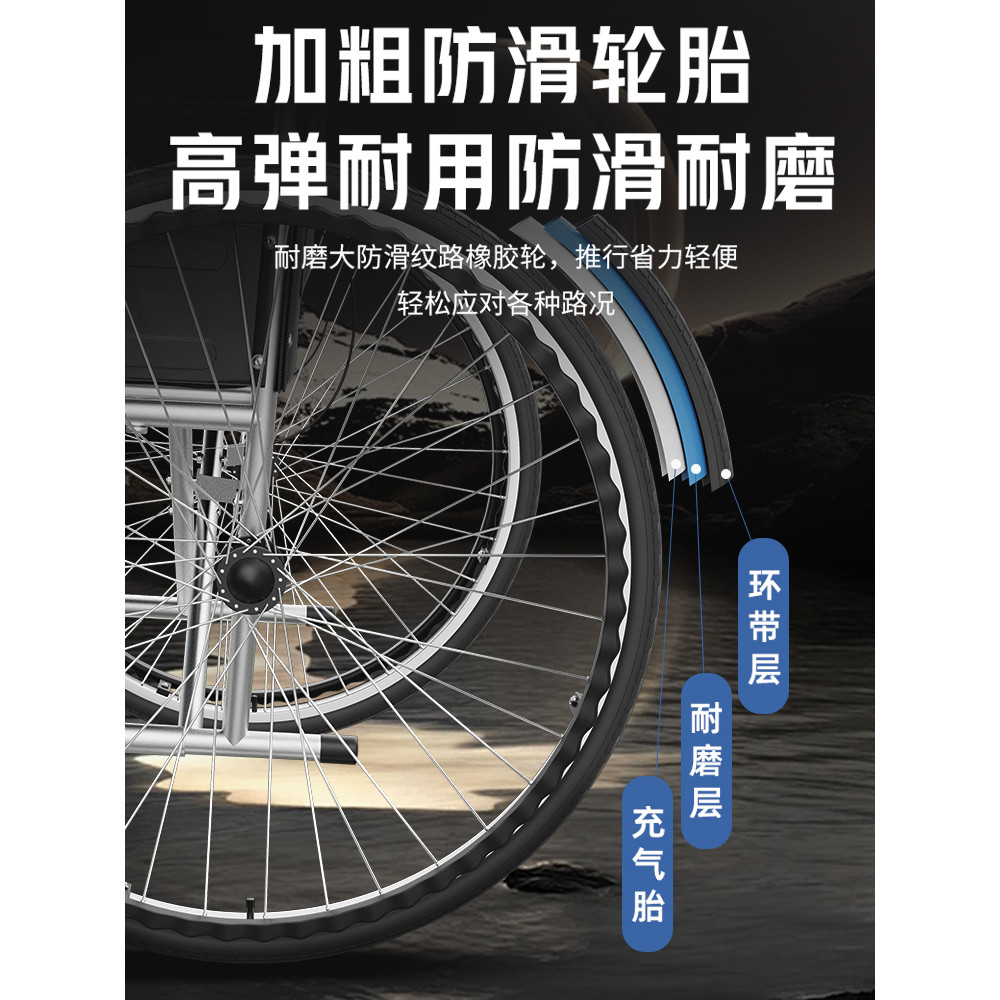 Inflatable Wheelchair Stroller Foldable Lightweight Small Elderly with ...