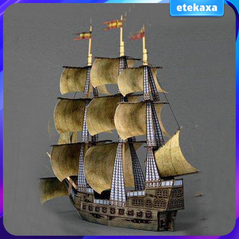 [Etekaxa] Ship Model Boat Kits 1/250 Paper DIY Toy Pirate Ship Arts ...