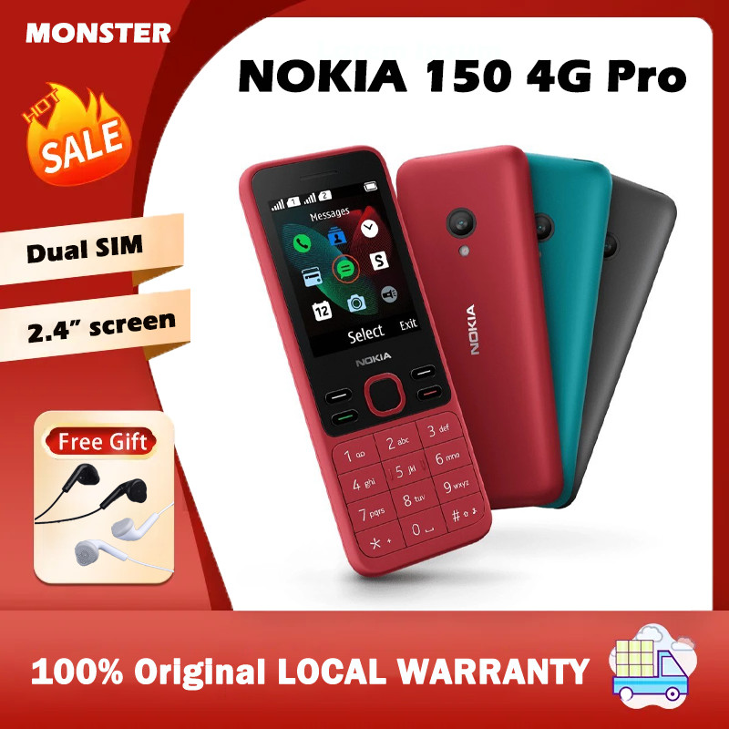 Nok 150 4G Keypad Basic Phone 2.4'' Screen Dual Sim 1020mAh Durable ...