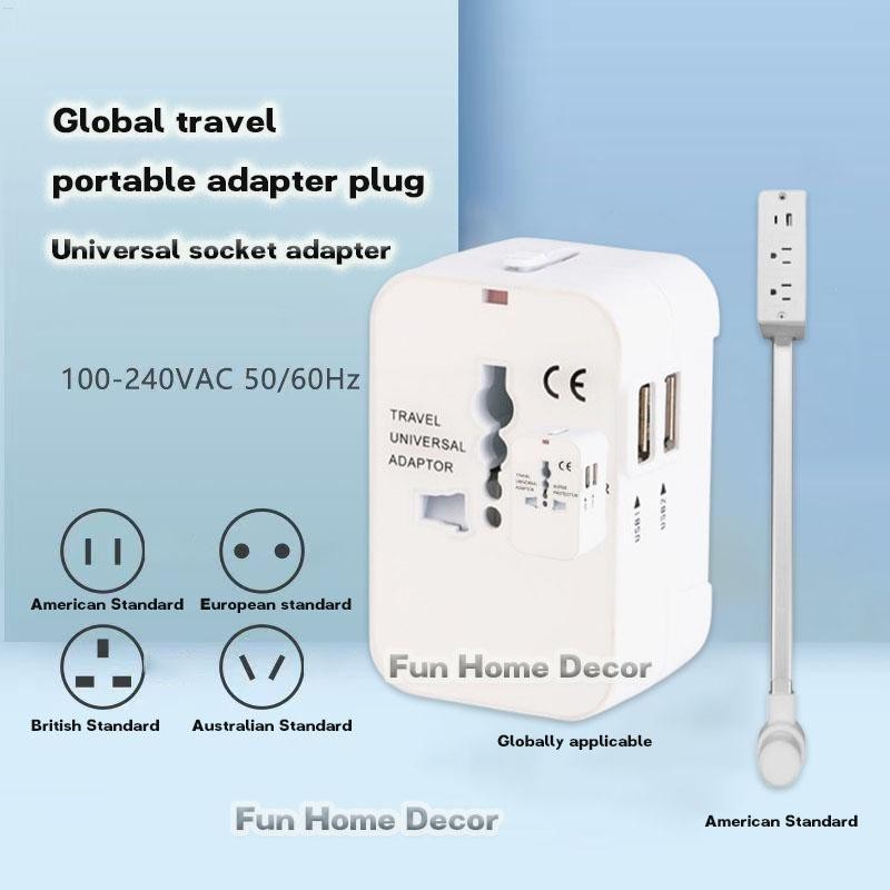 Portable Universal socket adapter Travel Adapter with USB Ports Outlet ...