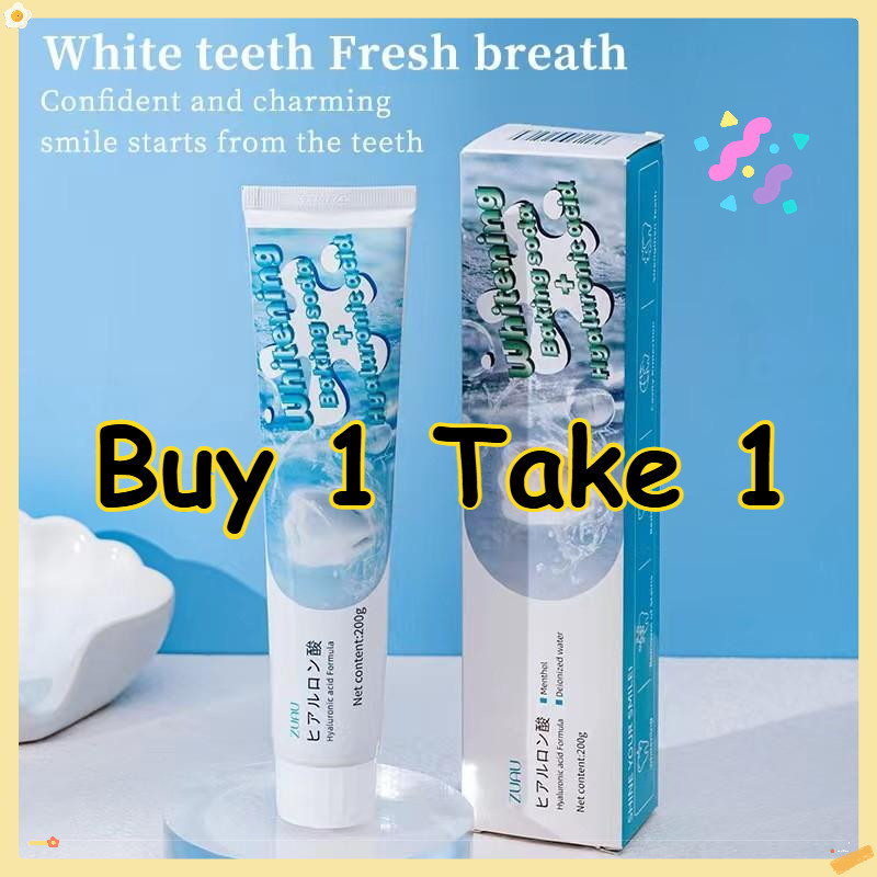 Korean Whitening Toothpaste Peppermint Baking Soda Hyaluronic Acid Remover Formula Clear ...