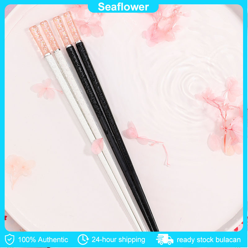 [1pair] Amber Cherry Alloy Chopsticks High-Grade Non-Slip Chopsticks ...