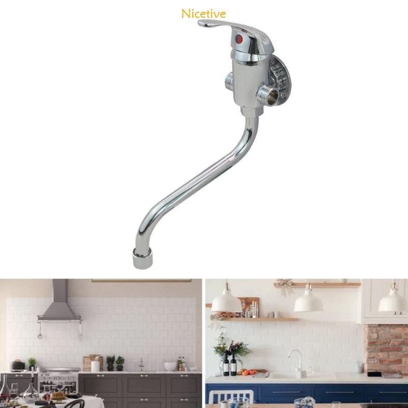 NICE Elegant Wall Entry Kitchen Faucet Upgraded Wall Mounted Tap Single ...