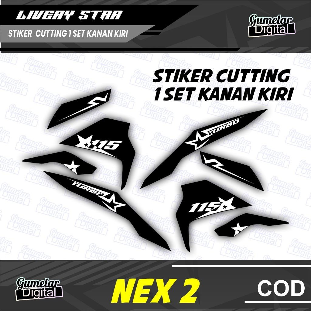 Cutting SIMPLE STICKER SUZUKI NEX 2 LIVERY STAR CUTTING ALREADY CUT ...