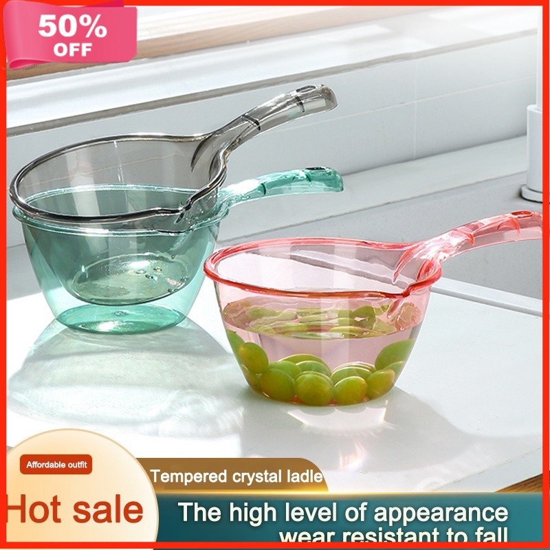 Kitchen Water Dipper Wash Basin Bucket Transparent Scoop Bathroom ...