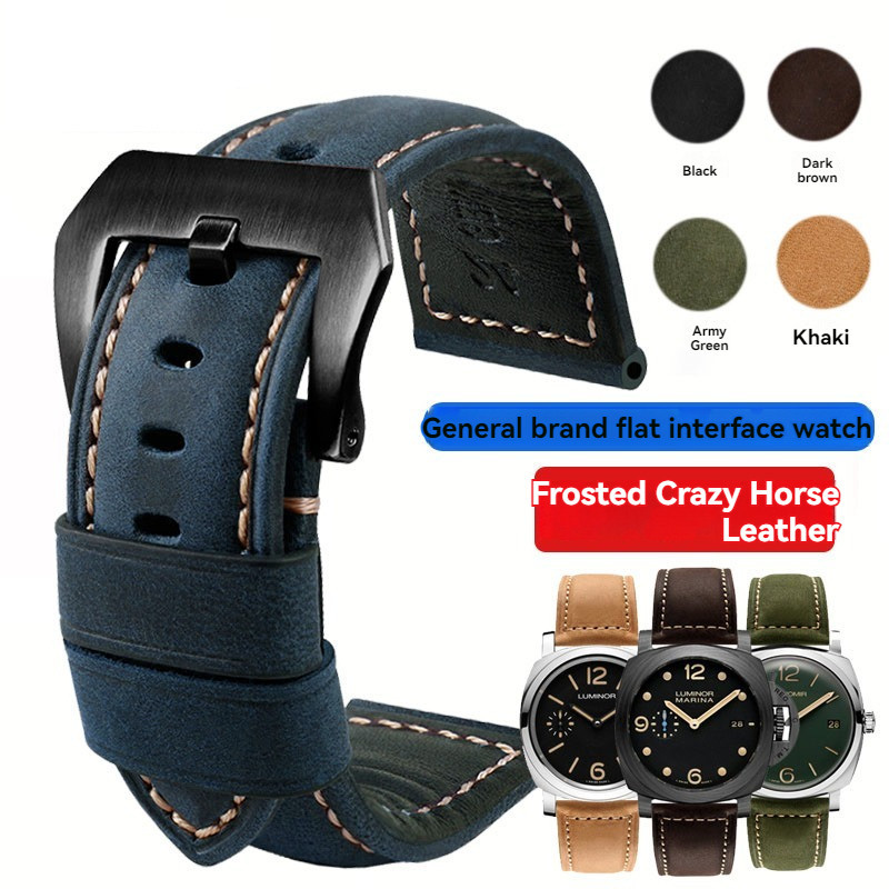 Blue Leather Straps For Panerai Watch Accessories Men's Strap 20mm 22mm ...