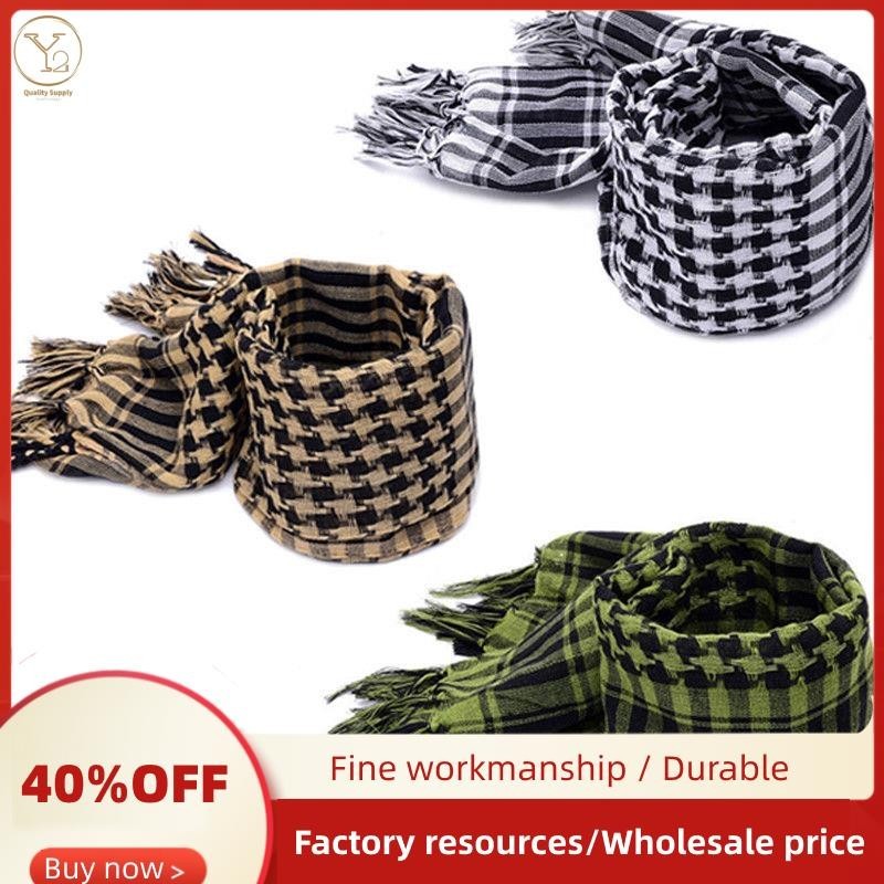 Unisex Scarf Polyester Lightweight Plaid Tassel Arab Desert Shemagh ...