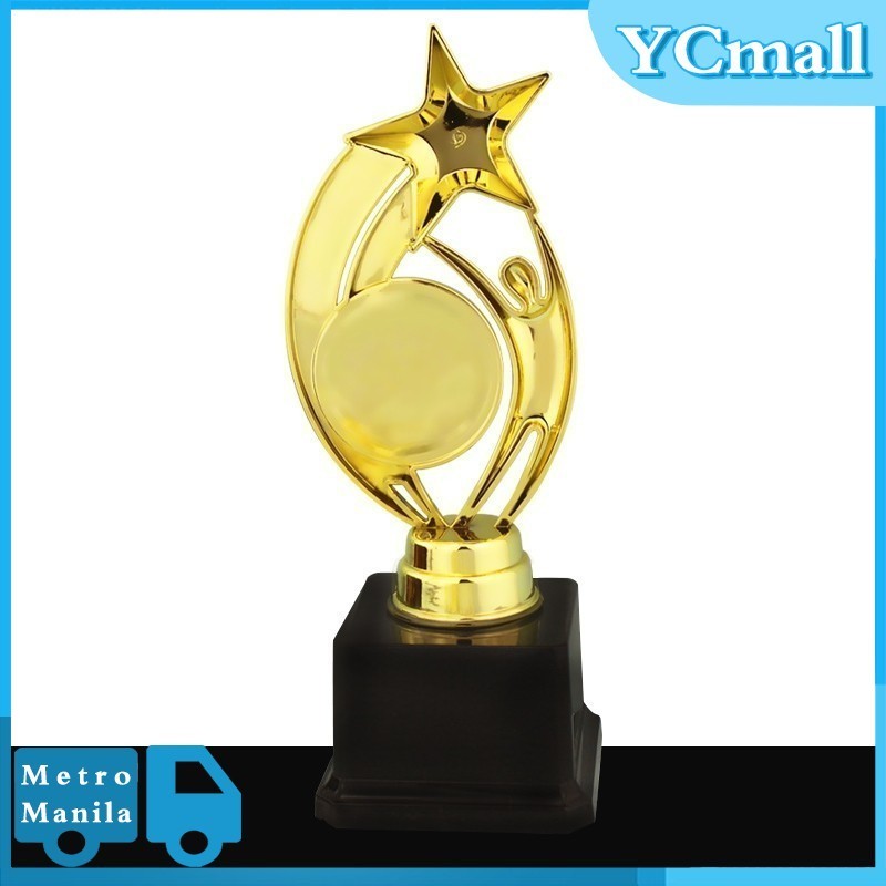 22cm Trophy Gold For Awards Plastic Five Star Trophy | Shopee Philippines