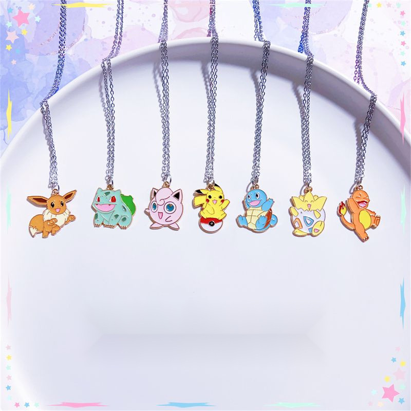 Pokemon Necklace Pikachu Jiggly Puff Squirtle Charmander Cartoon ...