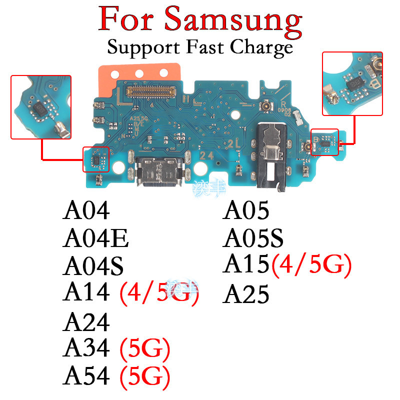Usb Charger Dock Charger Ports for Samsung Galaxy A05 A05S A15 A25 A04 A04E A04S A14 A24 A35 A54 ...
