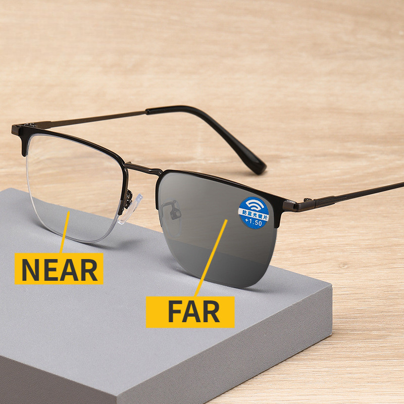 Double Vista Progressive Multifocal Photochromic Reading Eye Glasses ...