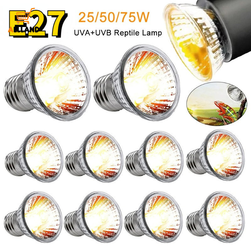 25/50/75W UVB Reptile Lamp Bulb - Turtle Basking Lizards Heating Light ...