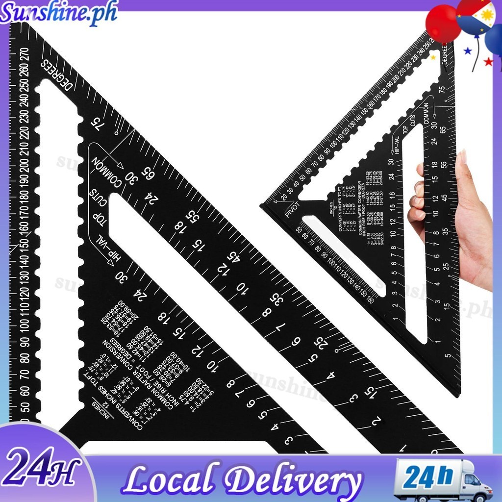 12inch Triangle Ruler Aluminum Alloy Triangle Ruler Metric Speed ...