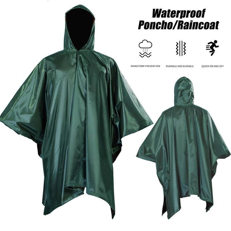 Poncho Rain Coat Oxford Cloth Waterproof Adult Unisex Raincoat for ...