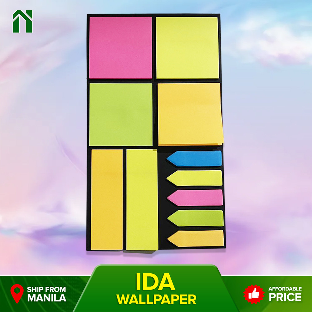 IDA Three Different Shape Neon Colors Sticky Notes Reading Page Label ...