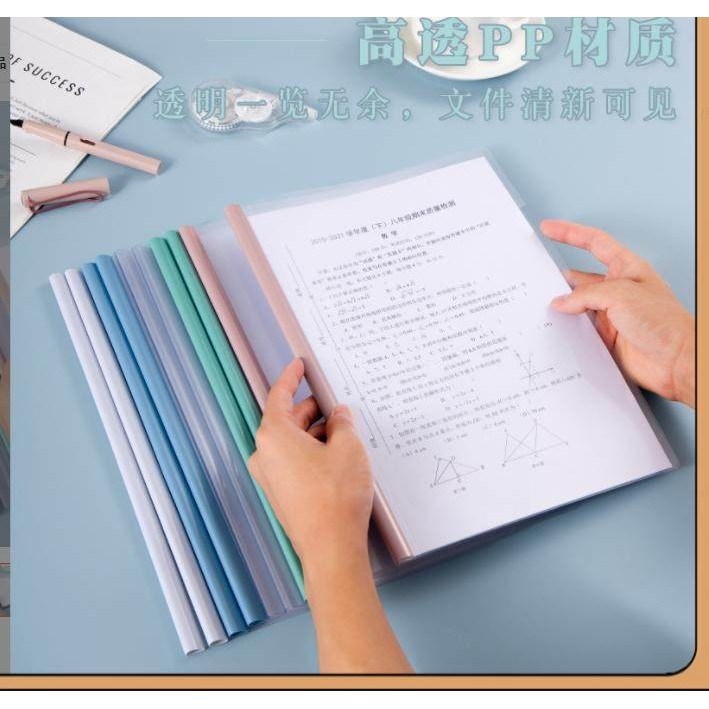 File Fixing Clip Paper Folder Binder Office Rod Clamps Transparent ...