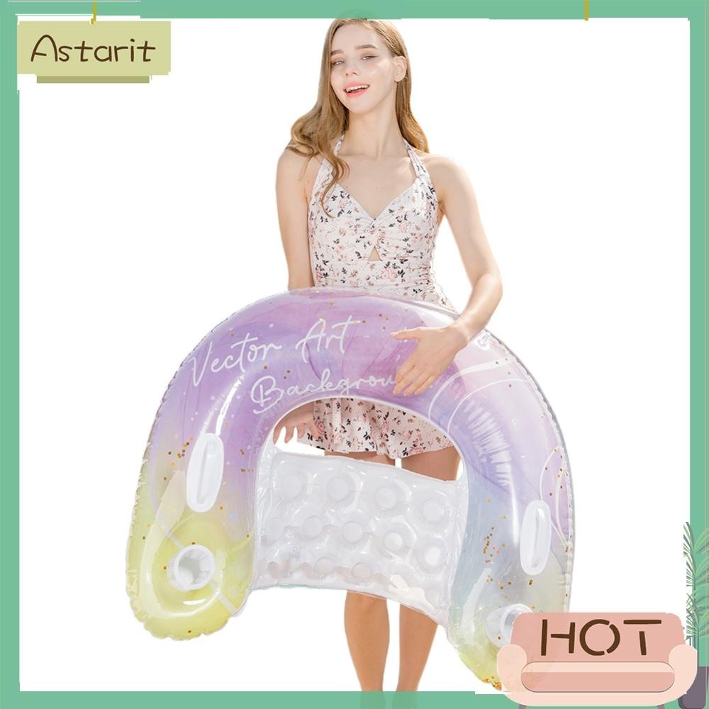 Glitter Sequin Inflatable Pool Float with Cup Holders Pool Lounger Pool ...