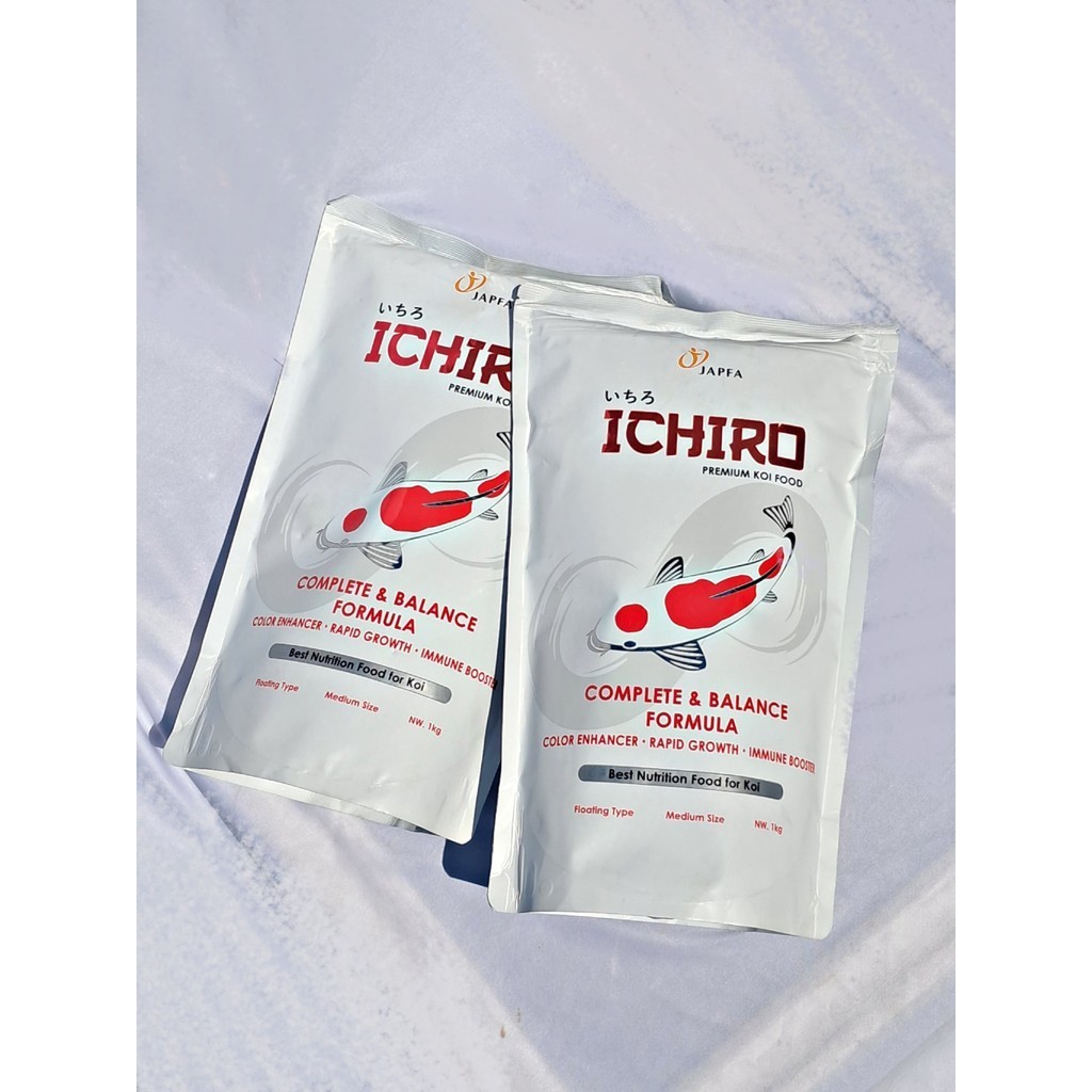 Ichiro Koi Fish Pellet Feed 1kg, 500gr, Smal/Medium Japfa Koi ...