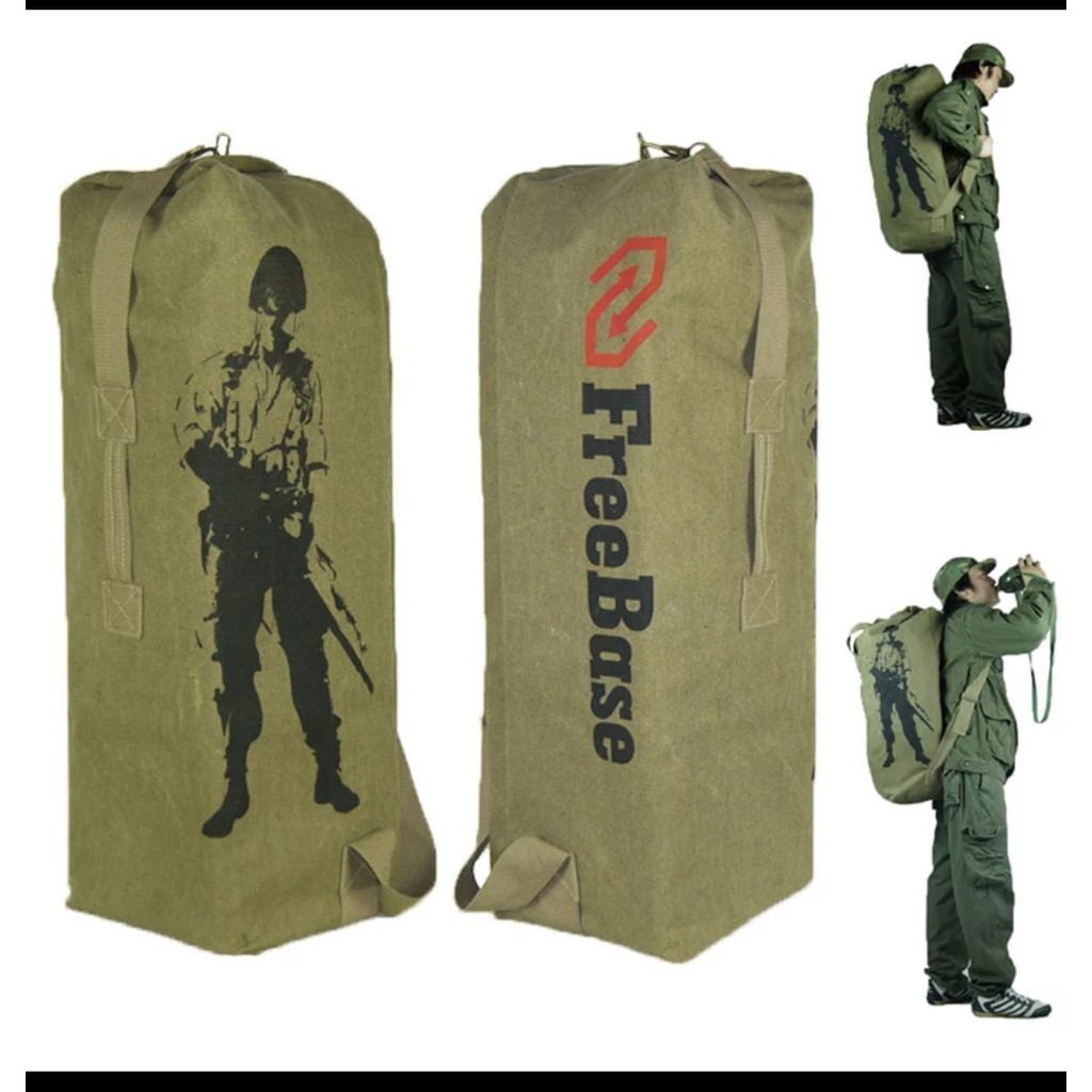 55L Outdoor Travel Luggage Army Bag Canvas Hiking Backpack Camping ...