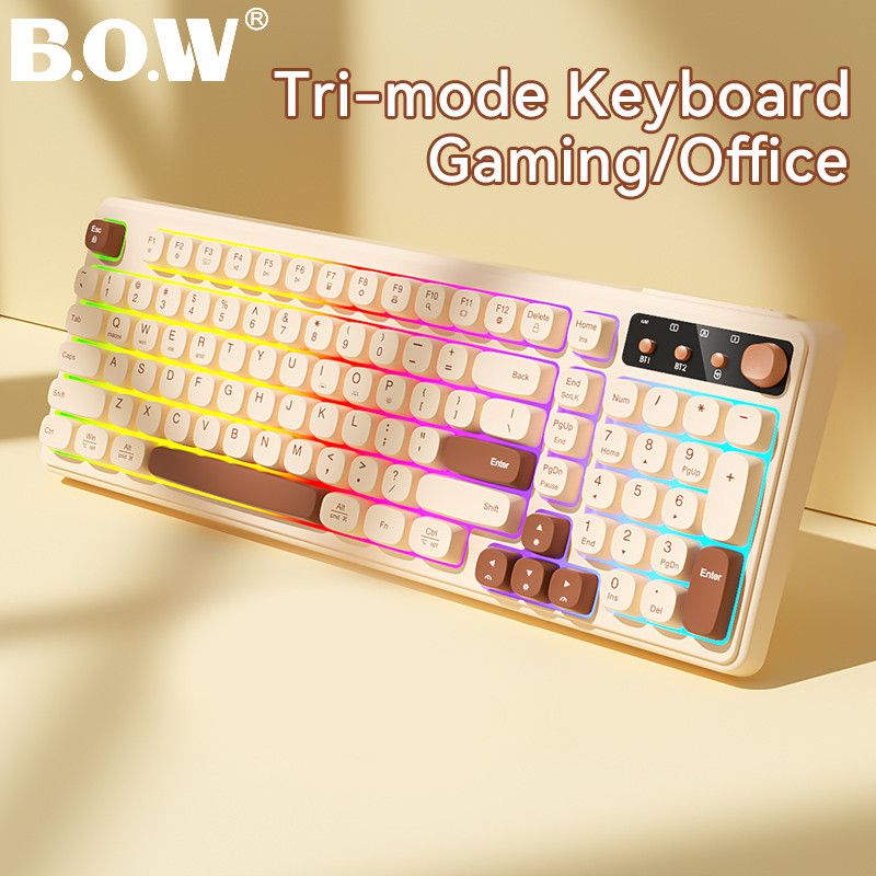 BOW K520 Series Rechargeable Ergonomic Gaming Keyboard RGB Backlight ...