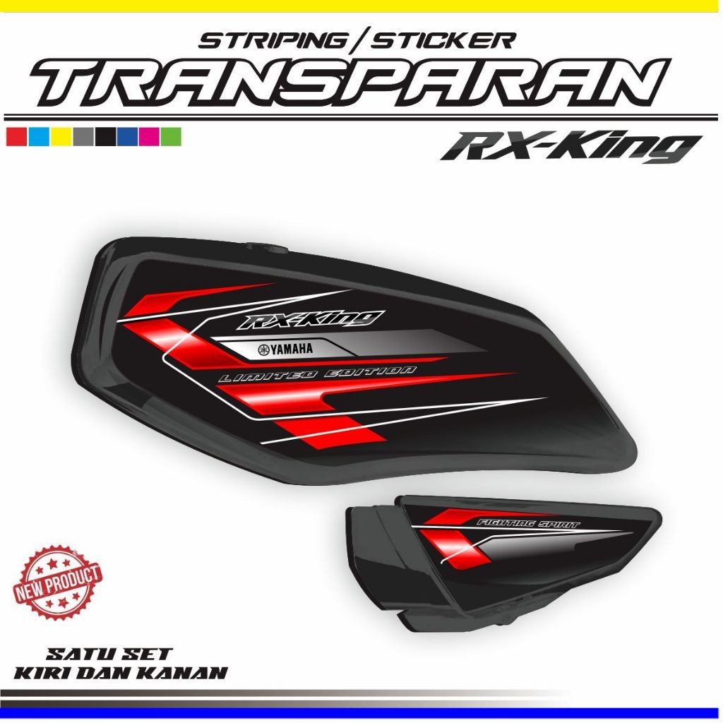 Motorcycle TRANSPARENT MOTIF STICKERS RX KING SIMPLE VARIATIONS ...