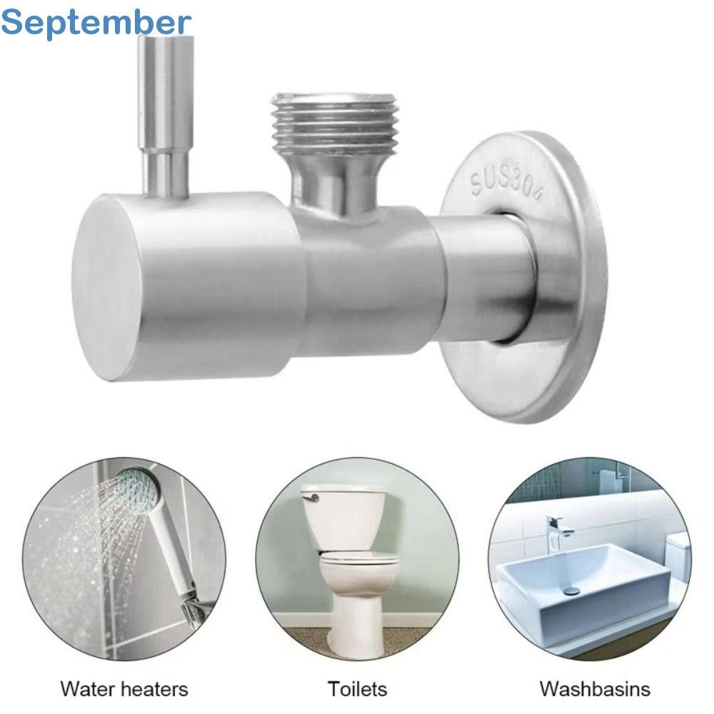SEPTEMBERHL Inlet Water Stop Valve, Stainless Steel Angle Inlet Angle ...